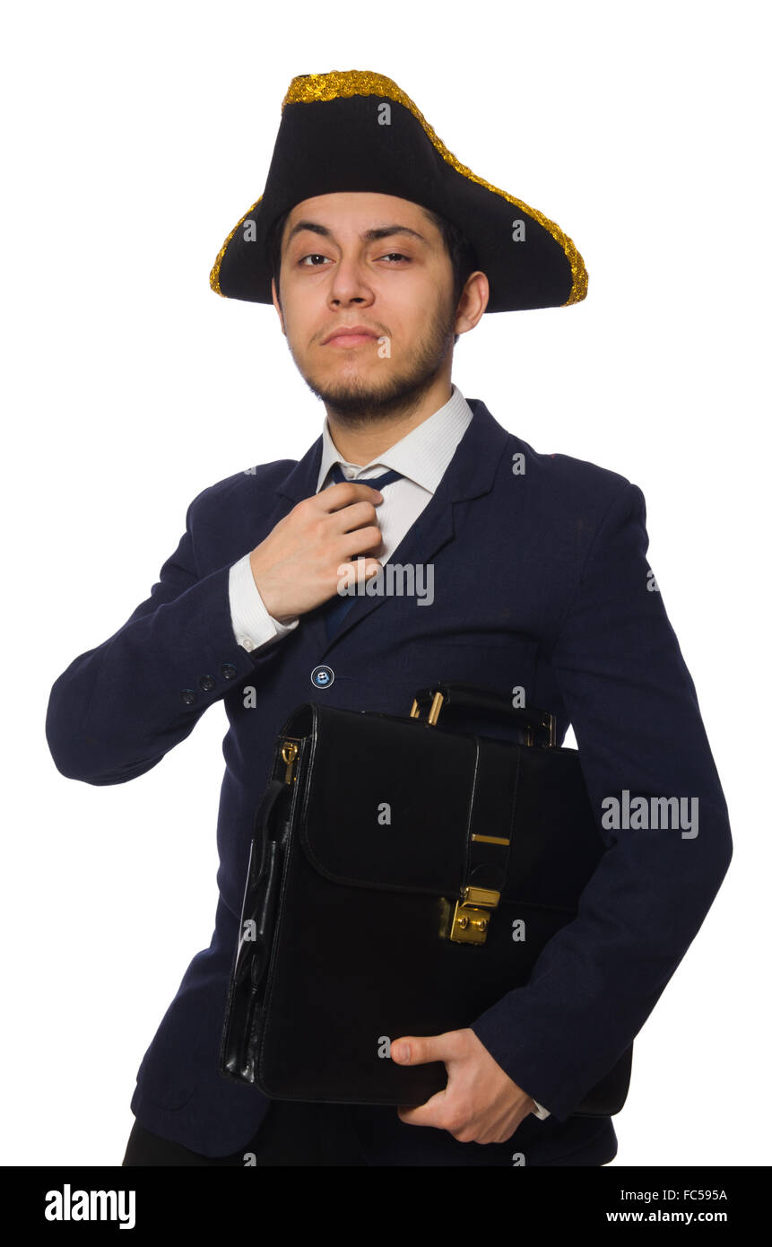 Young captain isolated on white Stock Photo - Alamy