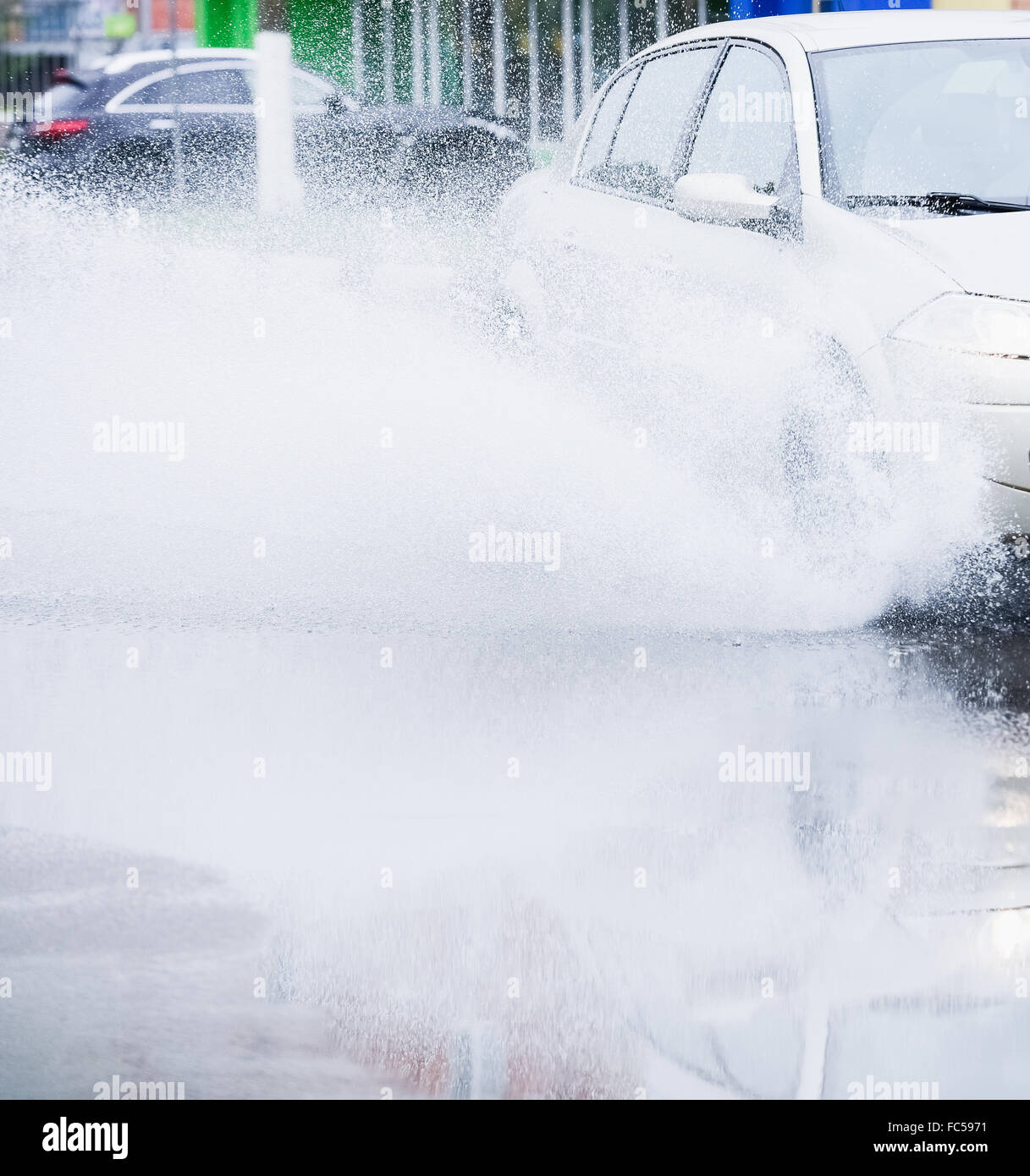 spray from the car Stock Photo - Alamy