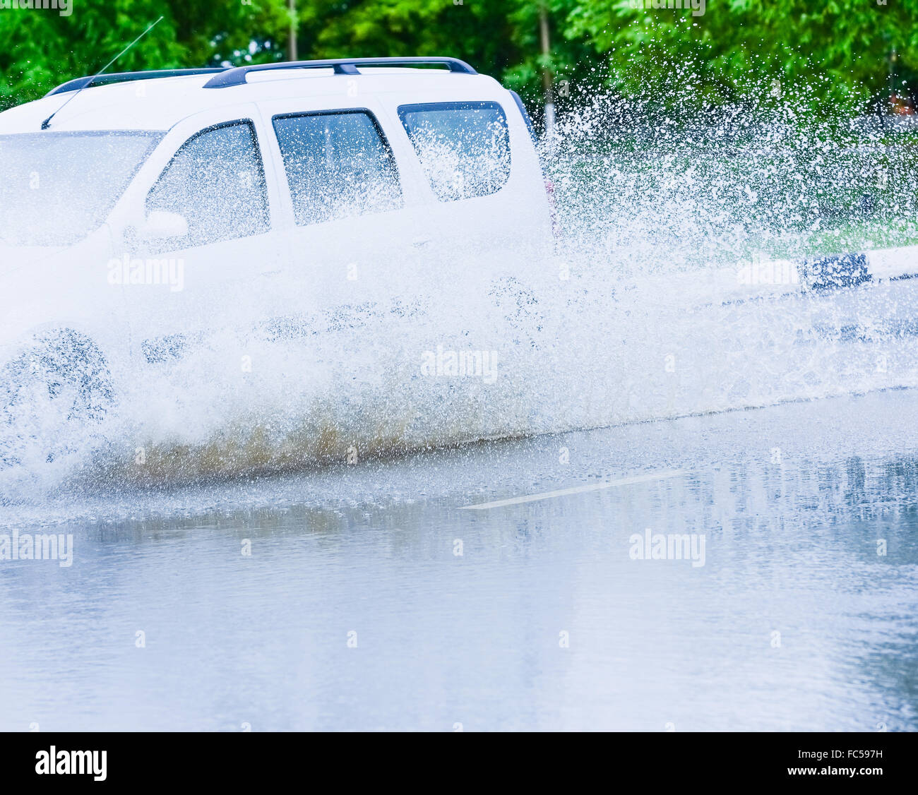 spray from the car Stock Photo - Alamy