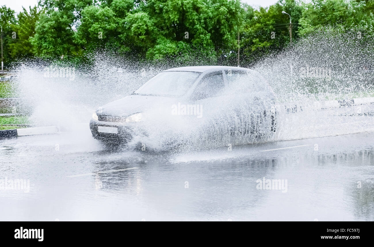 spray from the car Stock Photo - Alamy