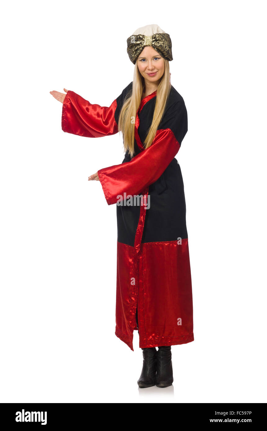 Female magician isolated on white Stock Photo - Alamy