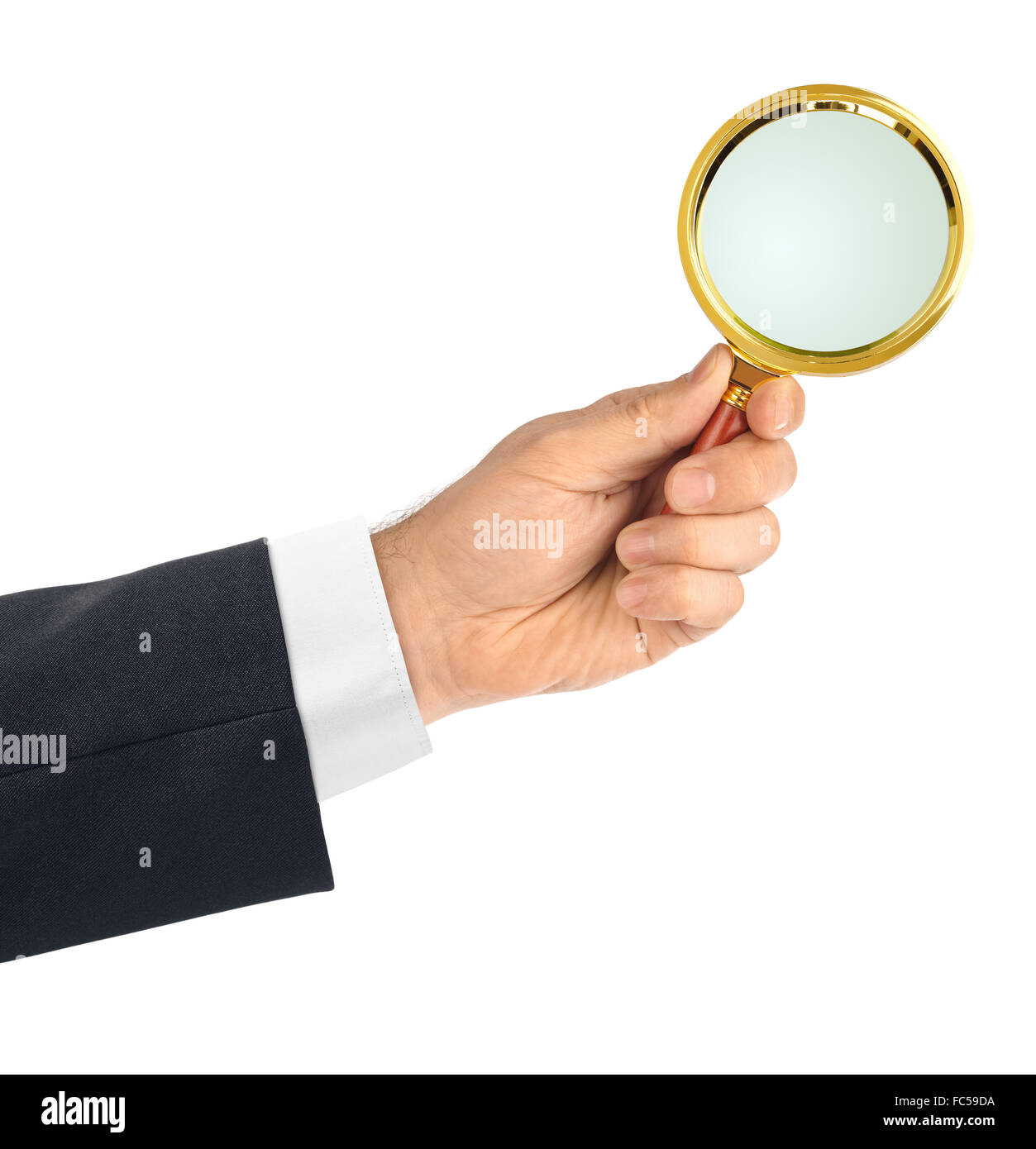 Magnifying glass in hand Stock Photo - Alamy