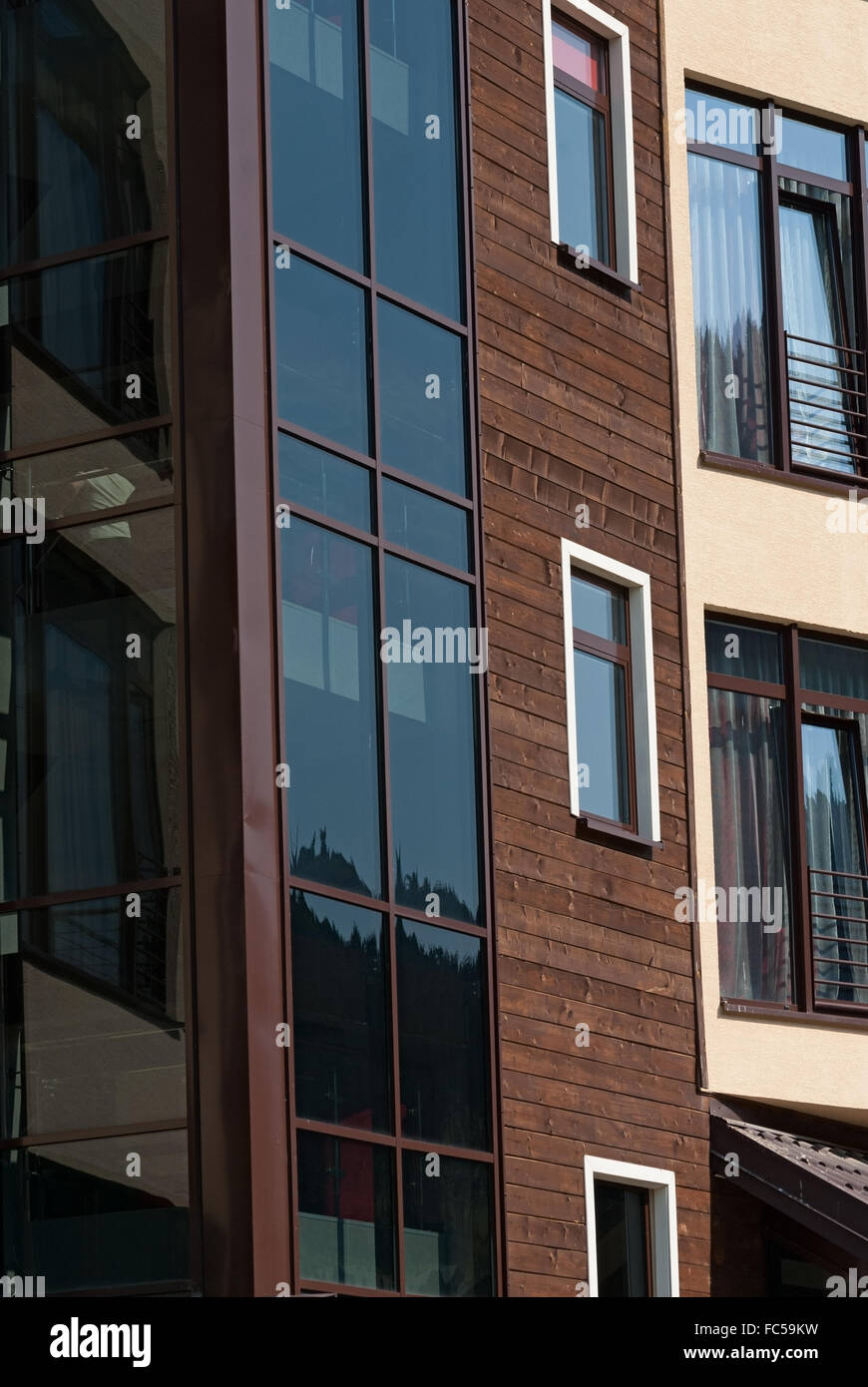 high building with glass windows Stock Photo - Alamy