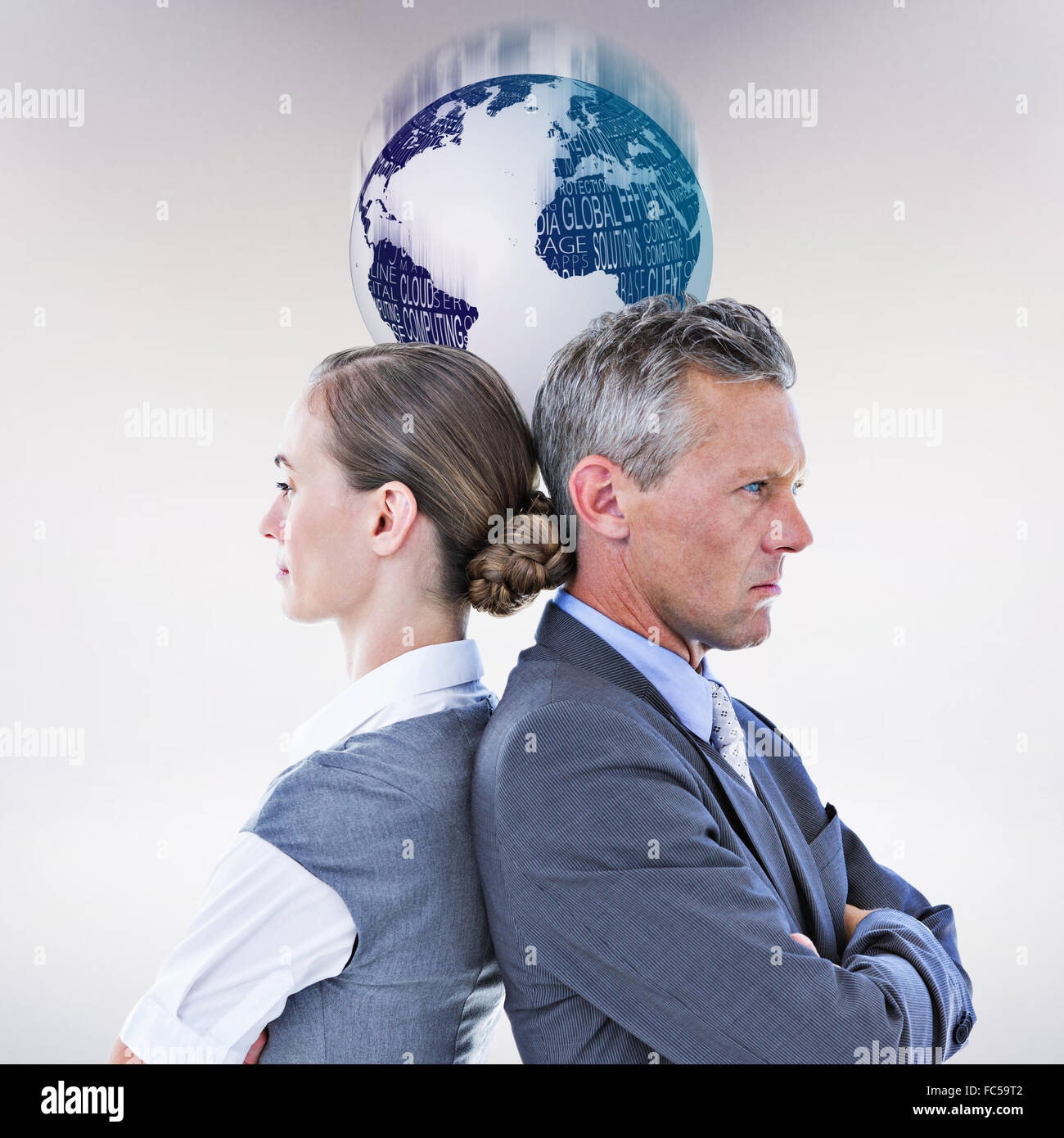 Composite image of business team not talking to each other Stock Photo ...