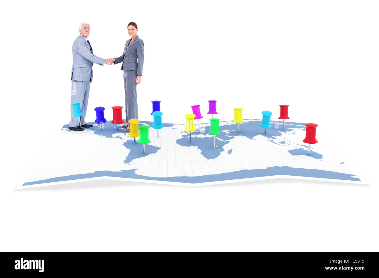 Woman man hands world Cut Out Stock Images & Pictures - Alamy