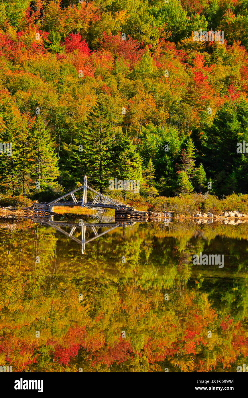 Footbridge, Jordan Pond Shore Trail, Acadia National Park, Maine, USA ...