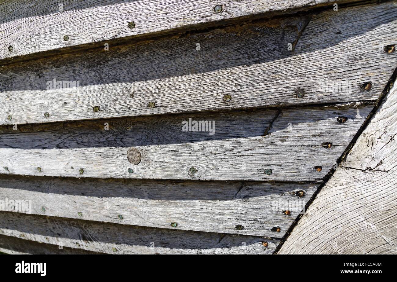 weathered hull of an old wooden boat Stock Photo - Alamy