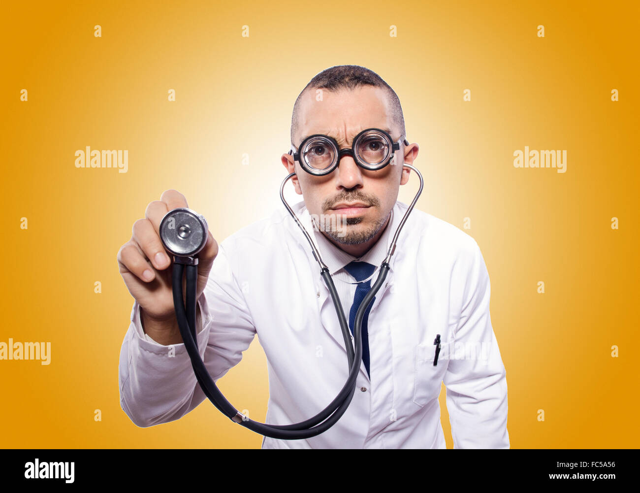 Funny doctor against the gradient Stock Photo - Alamy