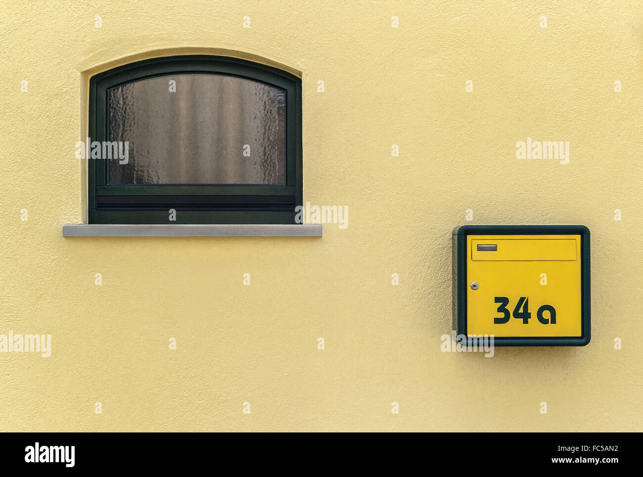 Formal elements - window with letter-box Stock Photo - Alamy