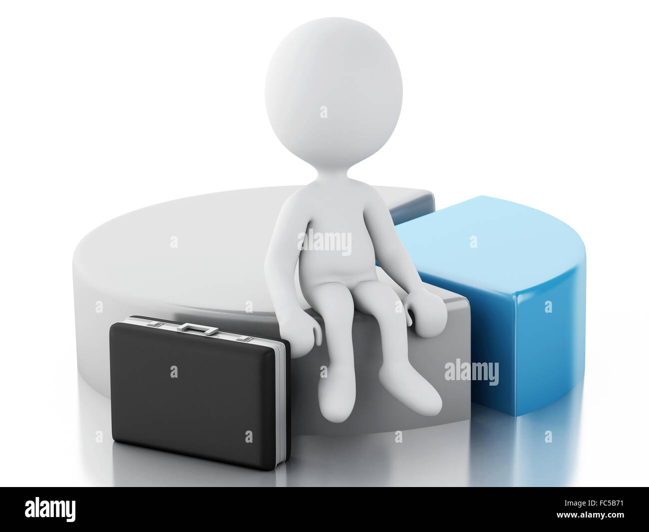 3d business people with pie chart graph Stock Photo - Alamy