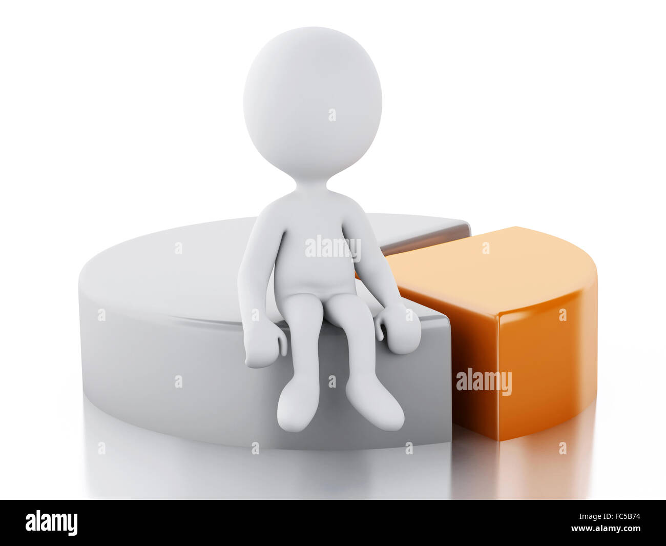 3d business people with pie chart graph Stock Photo - Alamy