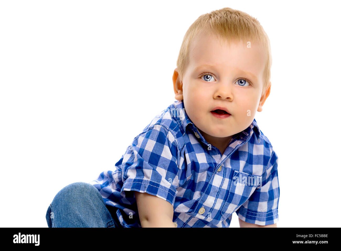 Kid with blue shirt hi-res stock photography and images - Alamy