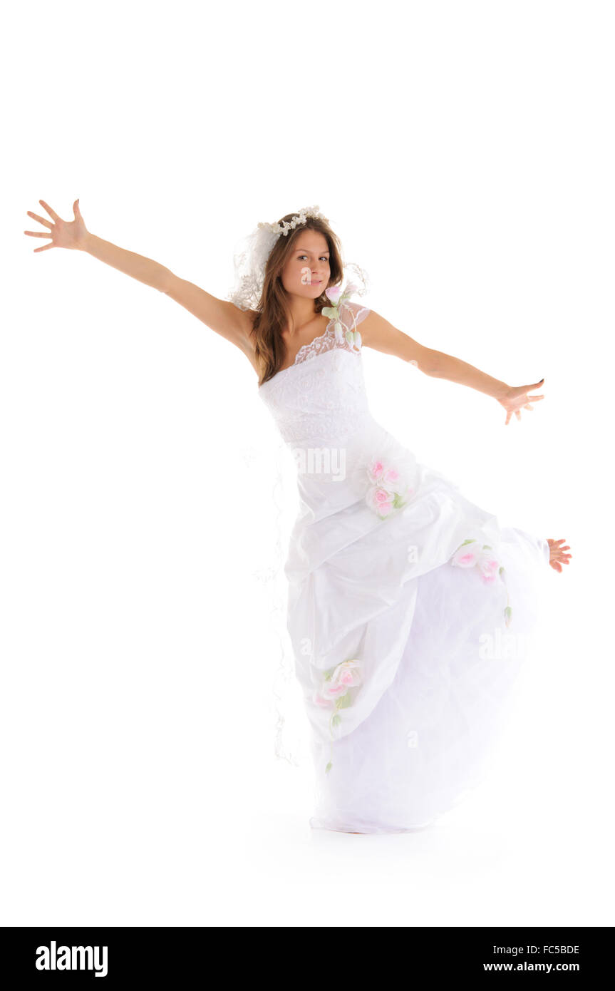 Happy elegant female in Cut Out Stock Images & Pictures - Alamy