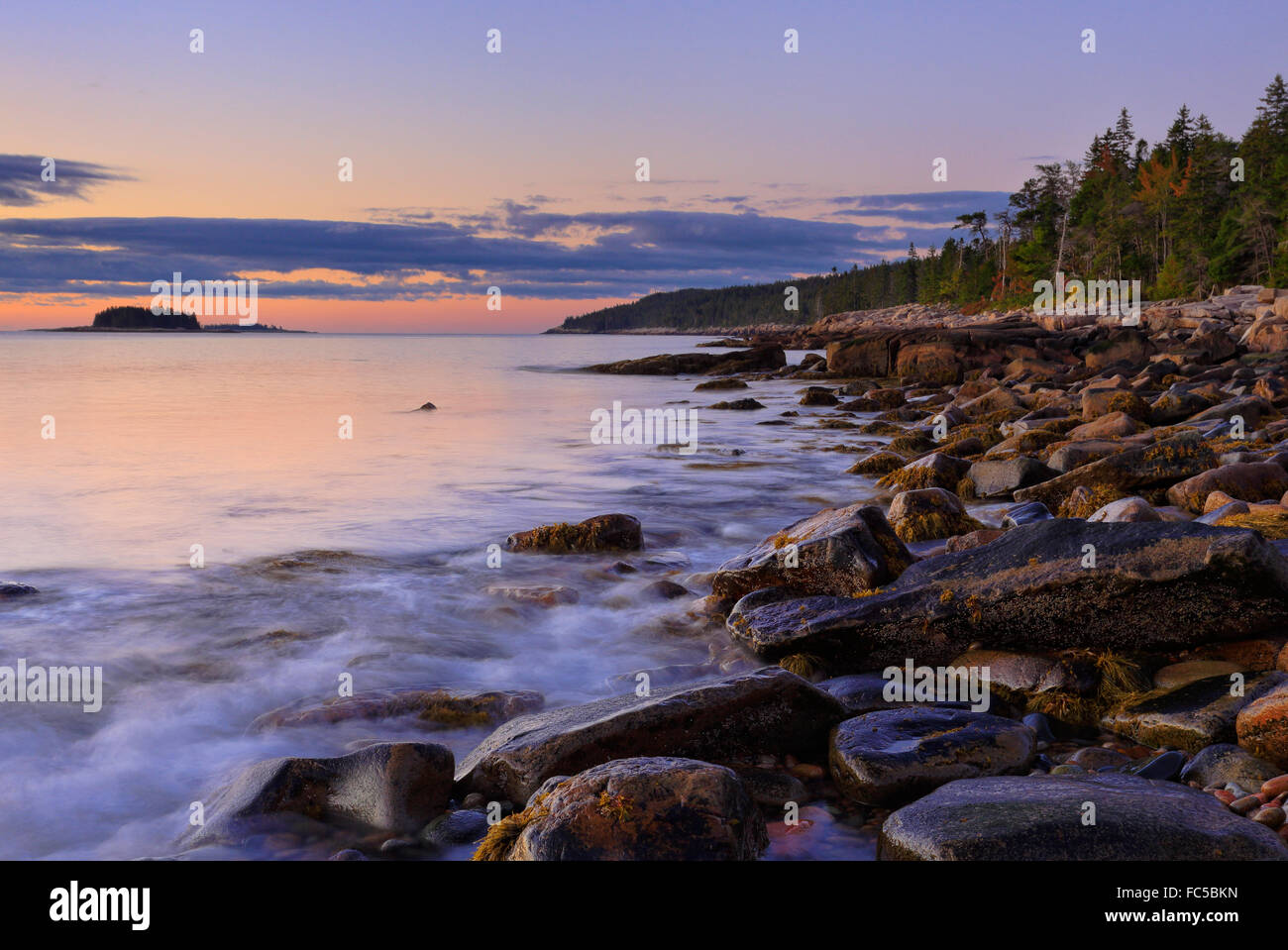 Sunrise, Schoodic Harbor, Schoodic Peninsula, Acadia National Park ...