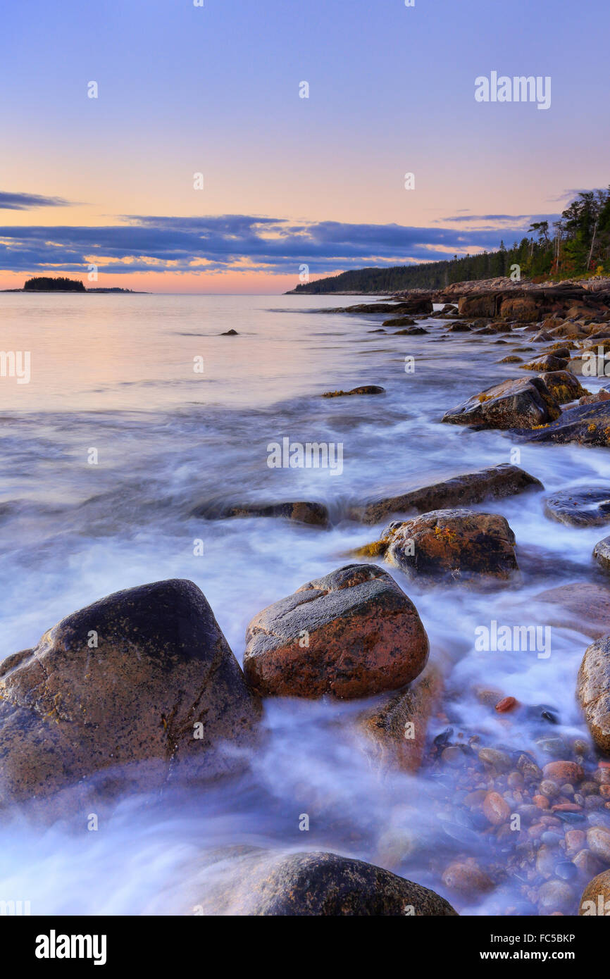 Sunrise, Schoodic Harbor, Schoodic Peninsula, Acadia National Park ...