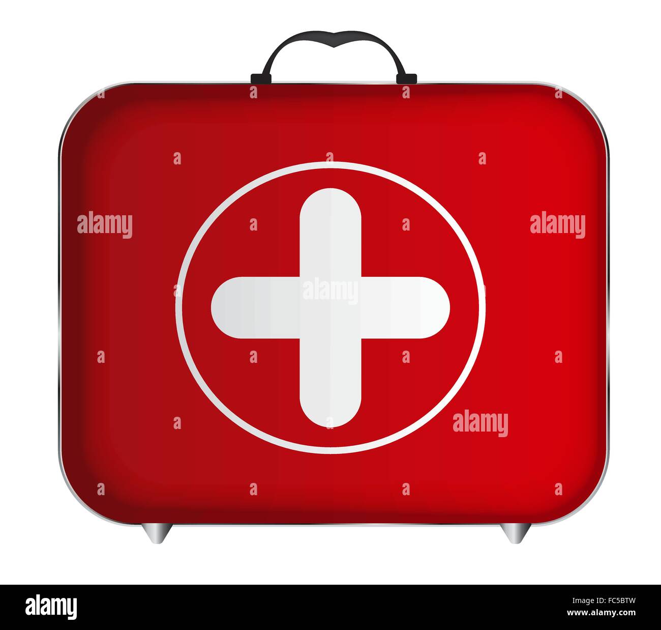 Red Medical Bag with a Cross Vector Illustration Stock Vector Image ...