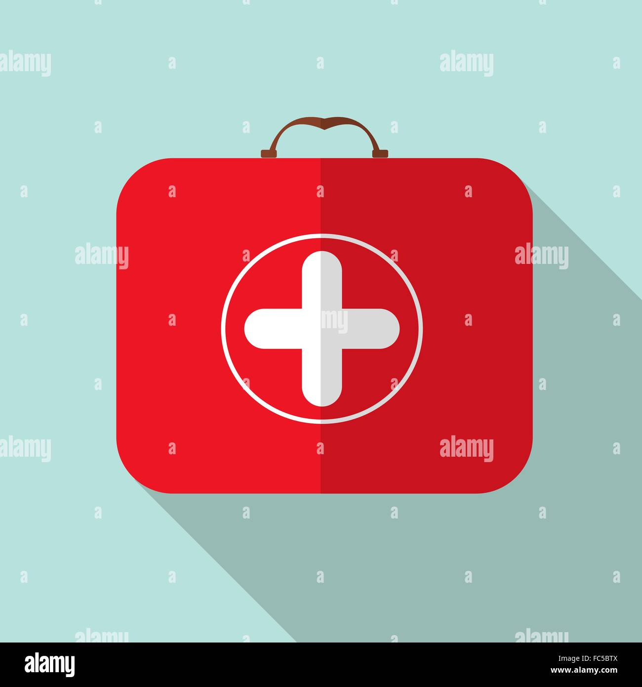 Red Medical Bag with a Cross in Modern Flas Design Stock Vector Image ...