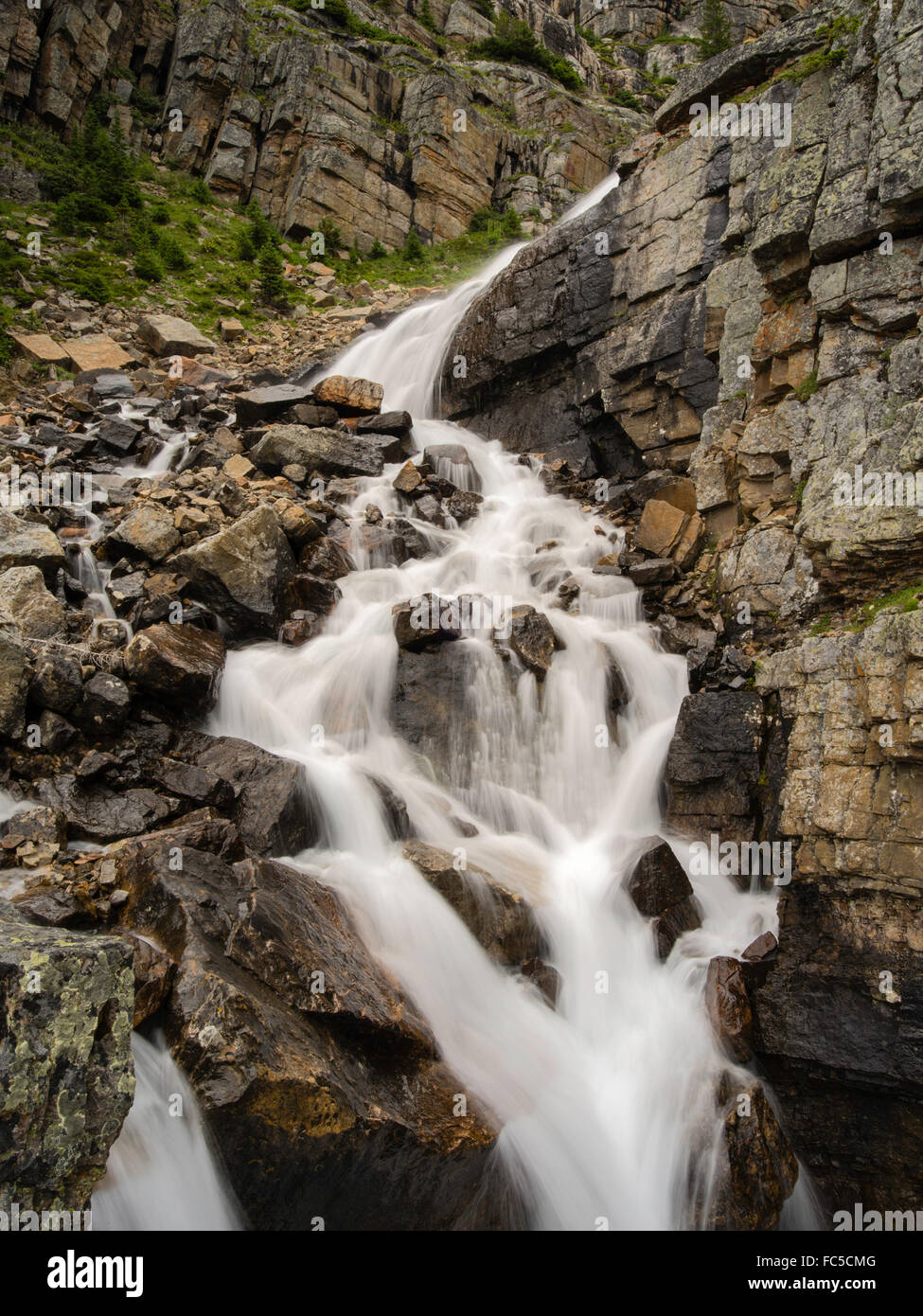 Victoria Falls along the Lake Oesa Trail, above Lake O'Hara in Yoho ...
