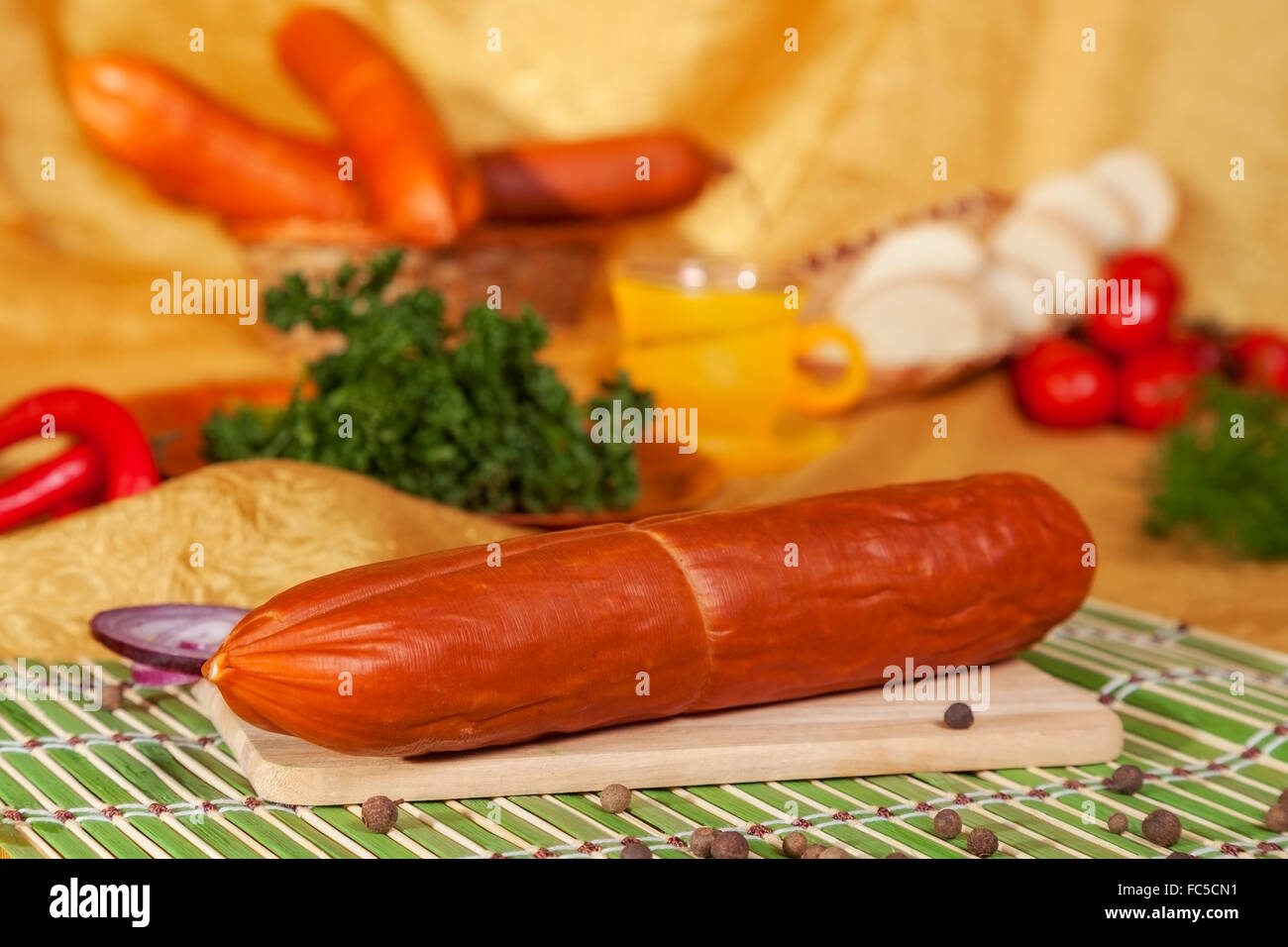 Spiced sausage ham hi-res stock photography and images - Alamy