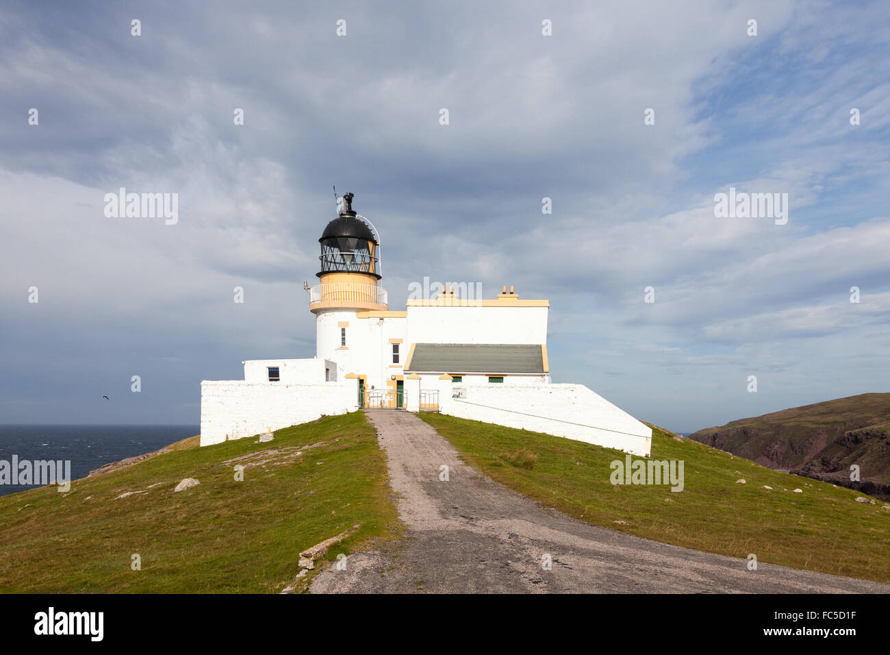 Strathy Point Lighthouse, Strathy Point, Sutherland, Scotland Stock ...