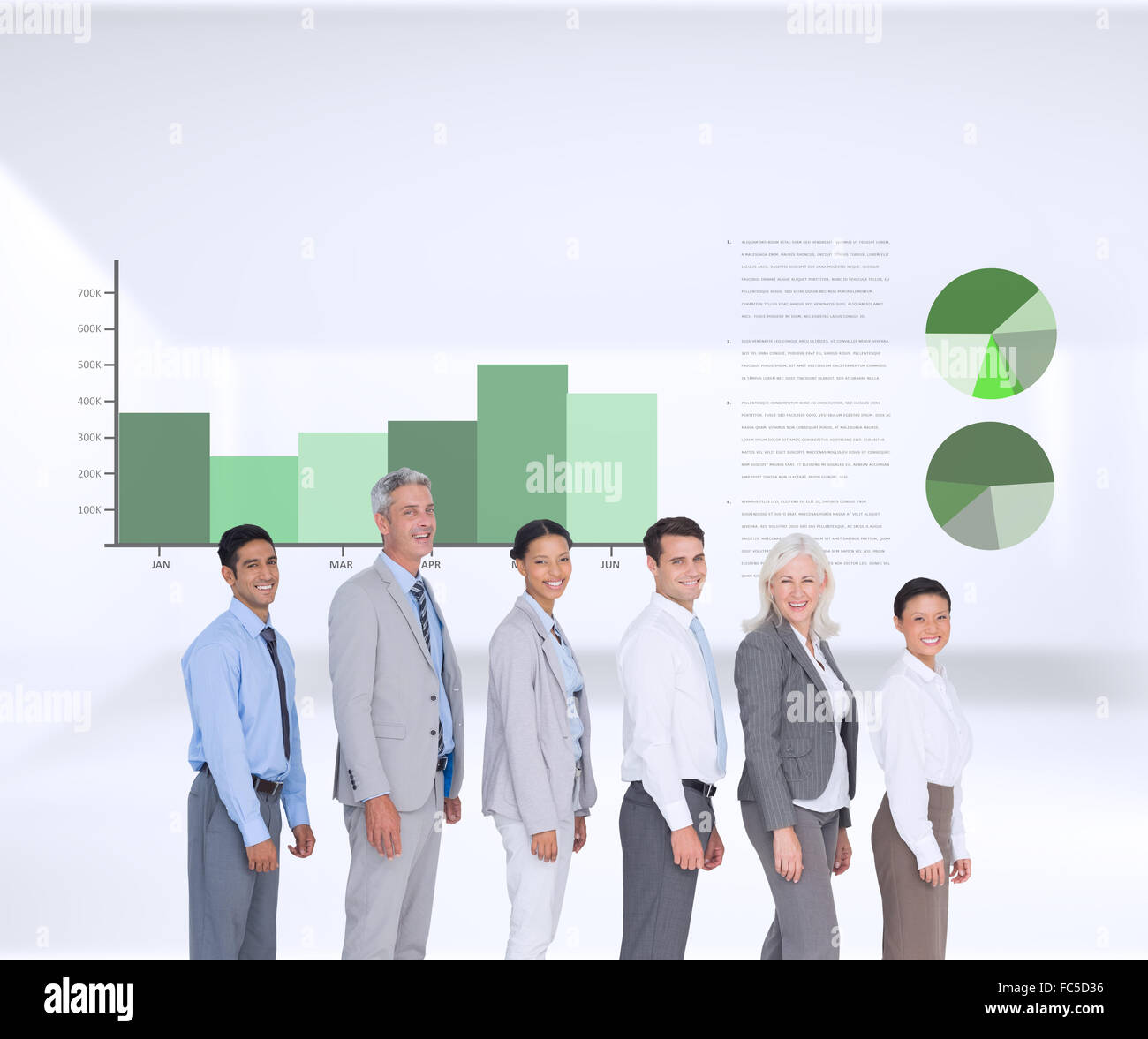 Composite image of business people looking at camera Stock Photo - Alamy