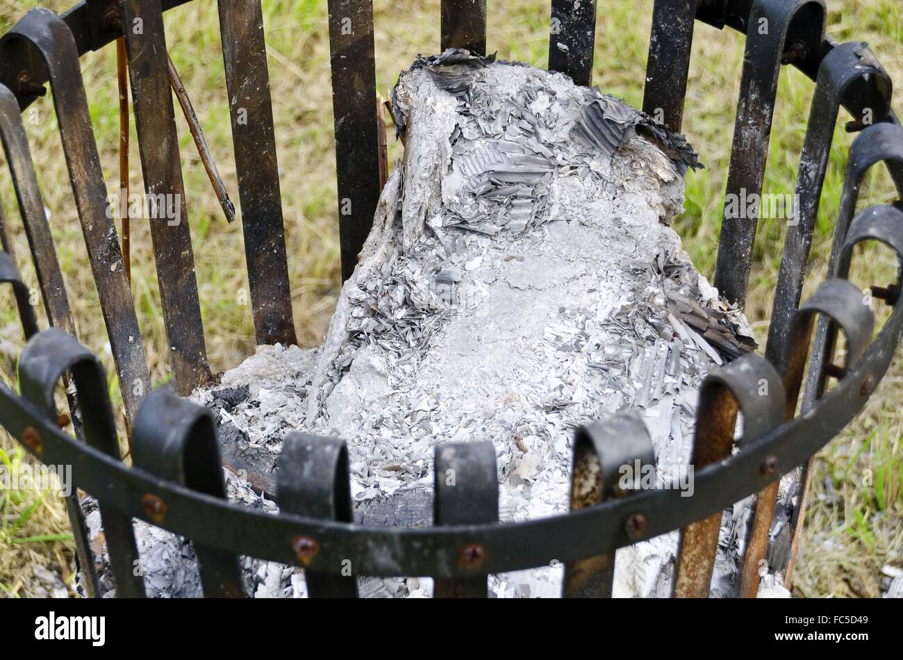 ash in an iron firebasket Stock Photo - Alamy
