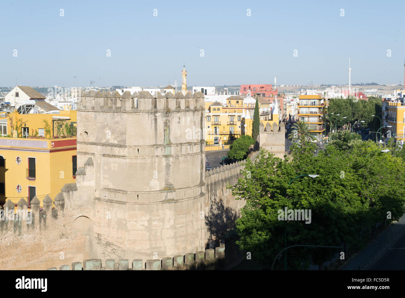 Roman walls in Seville Stock Photo - Alamy