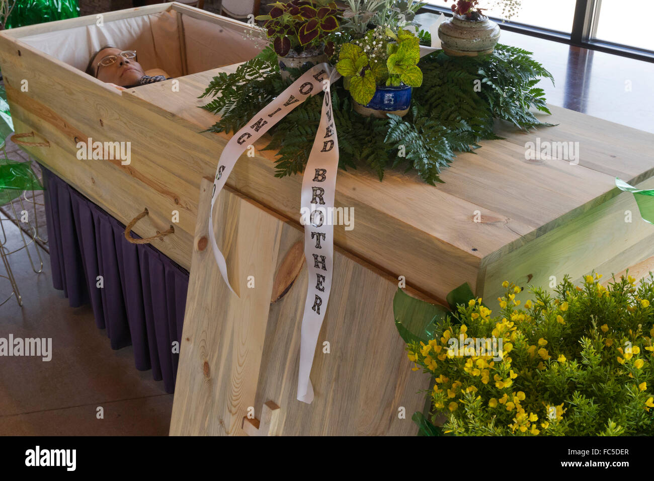 Beetle Kill Casket, funeral, Wheat Ridge, Colorado Stock Photo - Alamy
