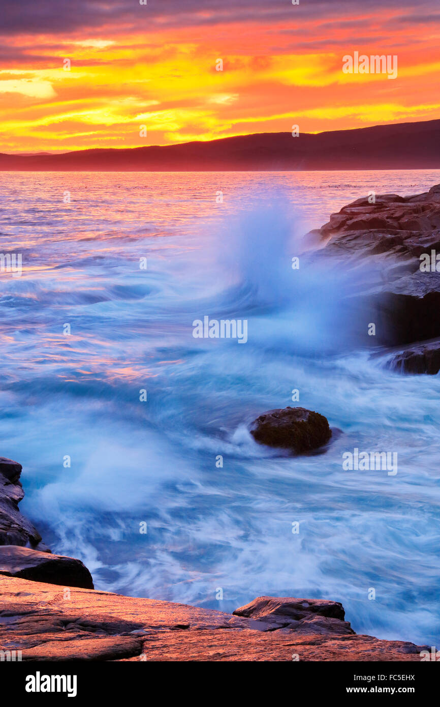 Sunset, Schoodic Point, Schoodic Peninsula, Acadia National Park, Maine ...