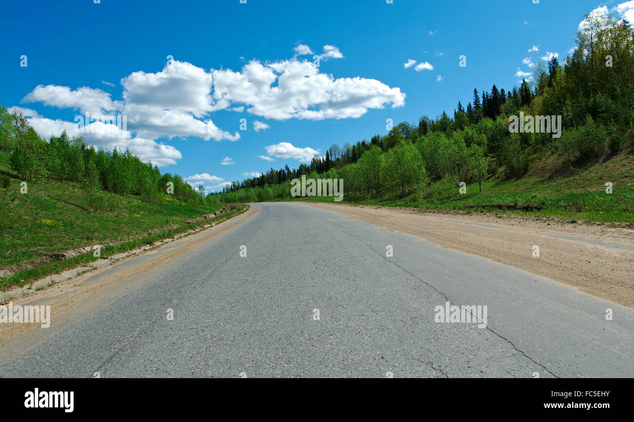Russian rural landscape with roa Stock Photo - Alamy