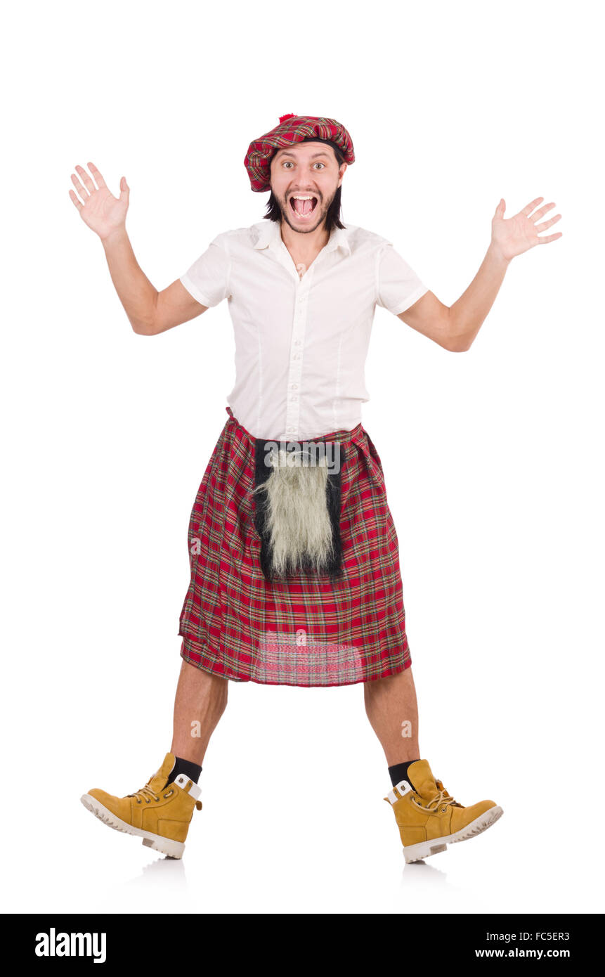 Surprised Scotsman isolated on white Stock Photo - Alamy