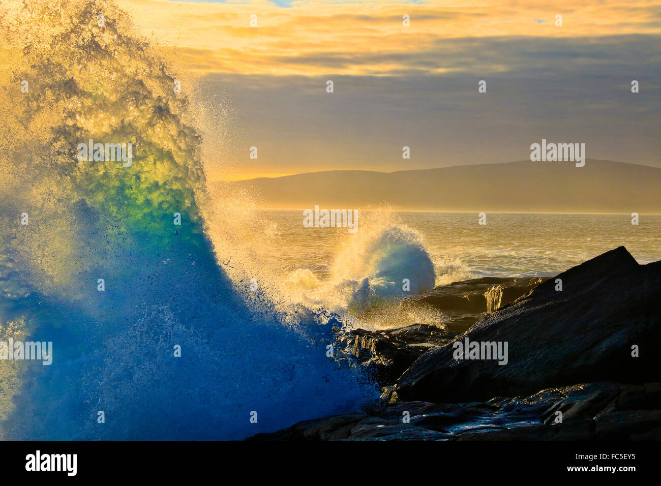 Sunset, Schoodic Point, Schoodic Peninsula, Acadia National Park, Maine ...