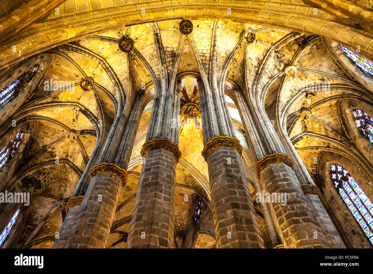 Gothic church interior Stock Photo - Alamy