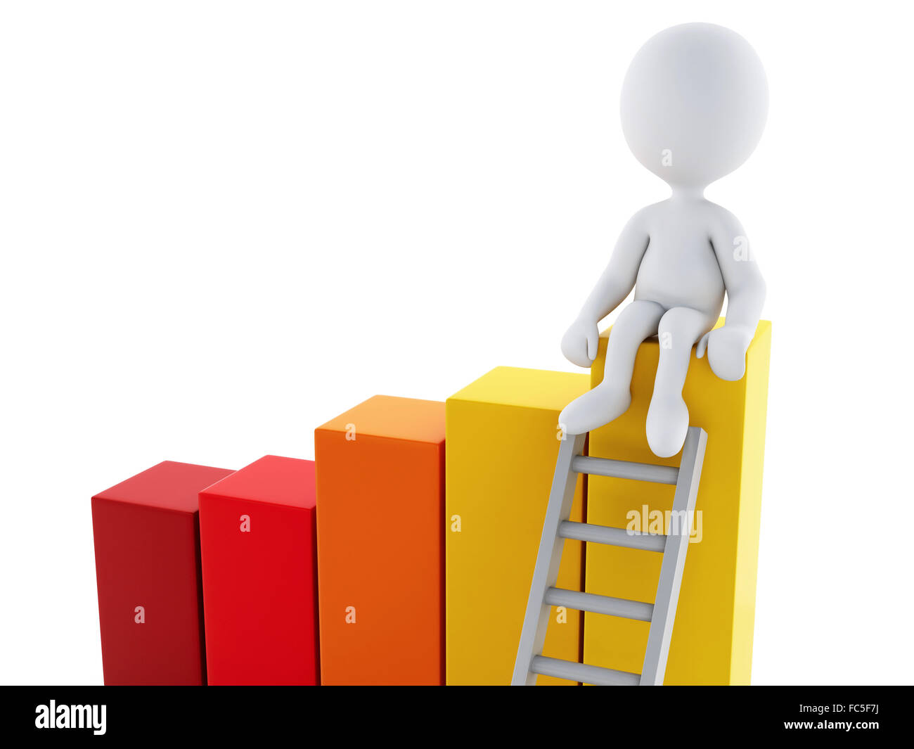 3d White people on a statistic graph Stock Photo - Alamy