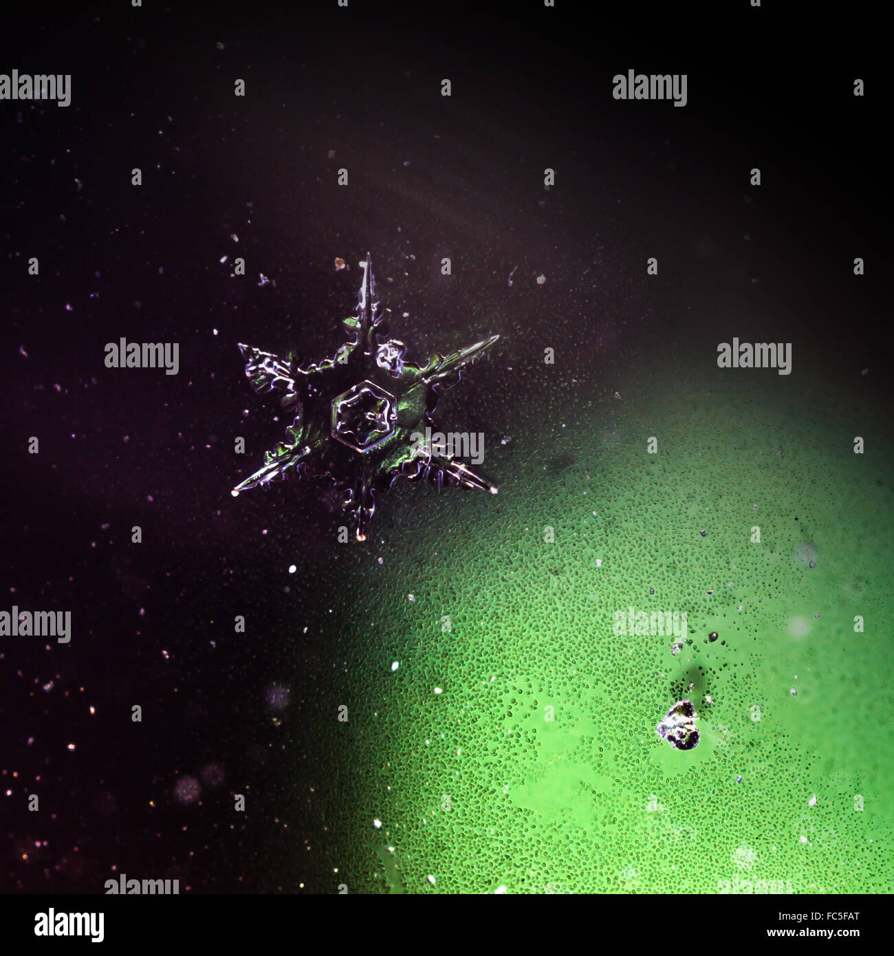 Melting snowflakes in a beam of light Stock Photo - Alamy