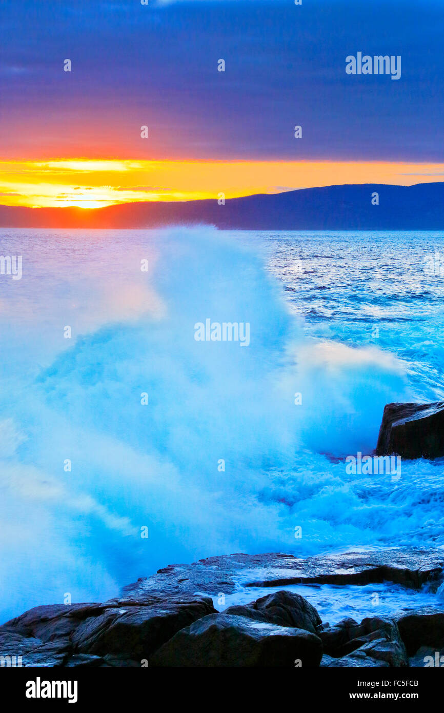 Sunset, Schoodic Point, Schoodic Peninsula, Acadia National Park, Maine ...