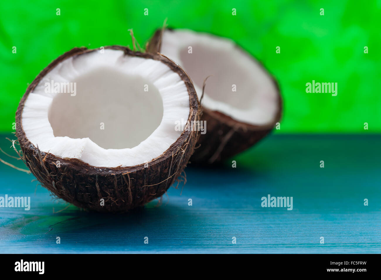 Delicious coconut with white coconut pulp Stock Photo - Alamy