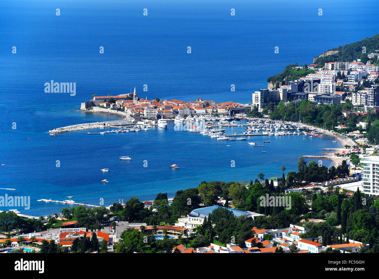 Aerial view of Budva Stock Photo - Alamy