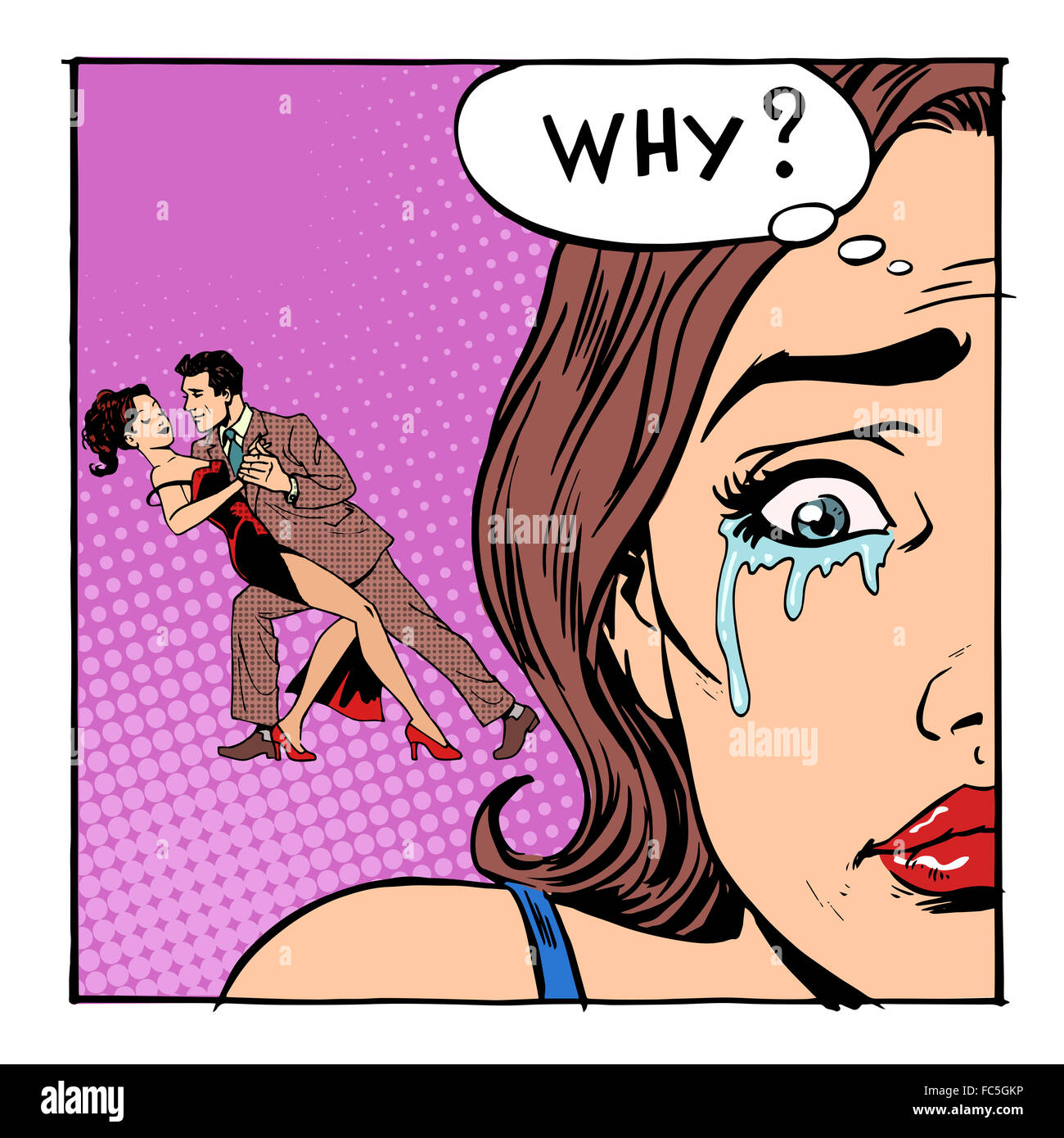 Cartoon man woman dancing Cut Out Stock Images & Pictures - Alamy