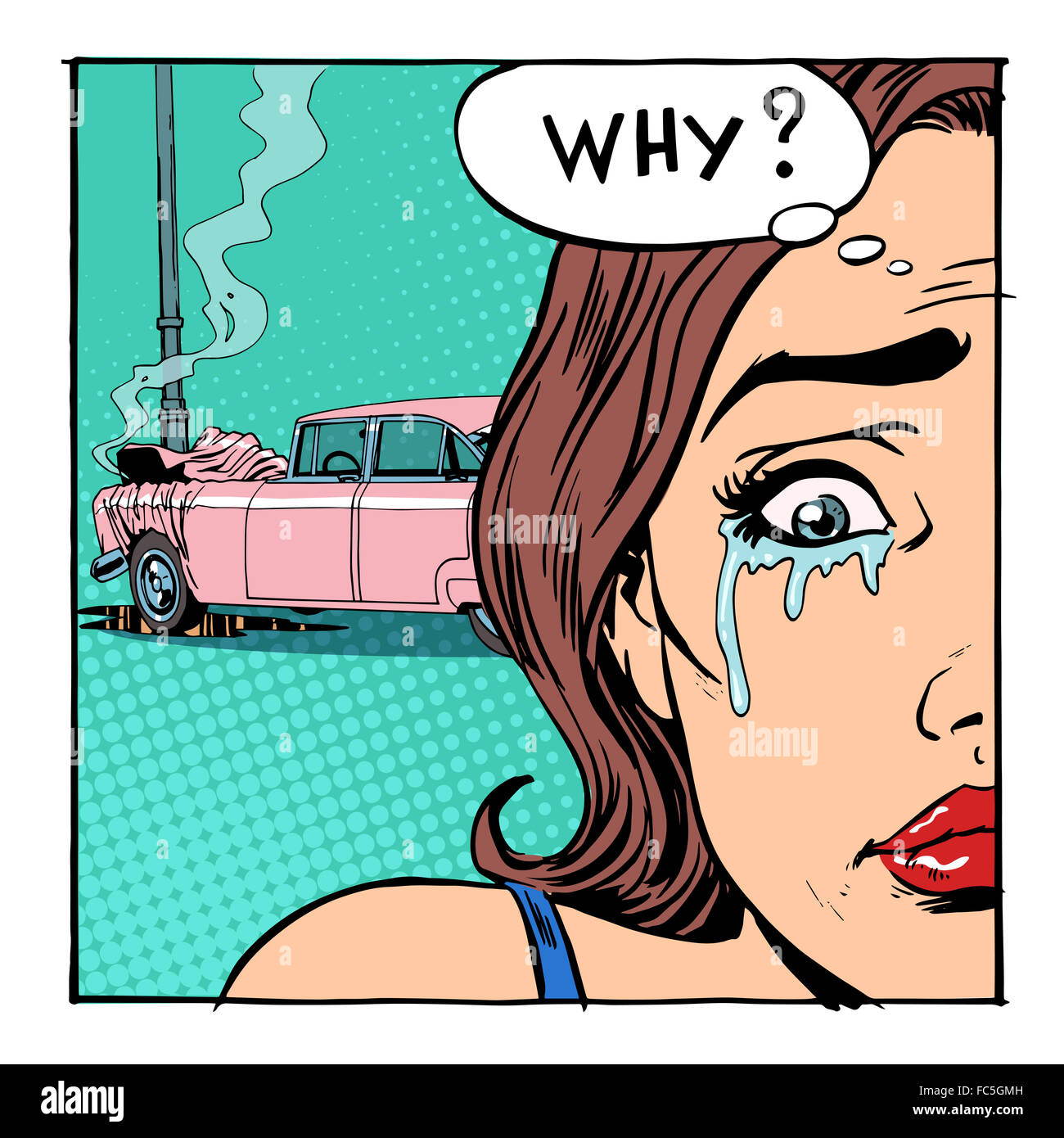 Car woman tears crying girl Cut Out Stock Images & Pictures - Alamy