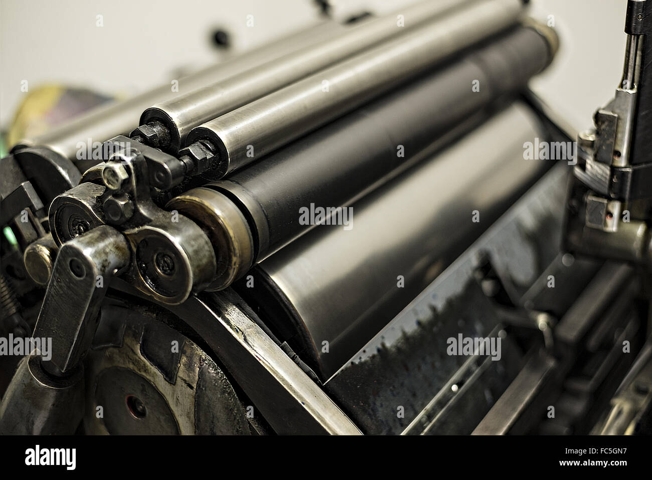 Old printing machine hi-res stock photography and images - Alamy