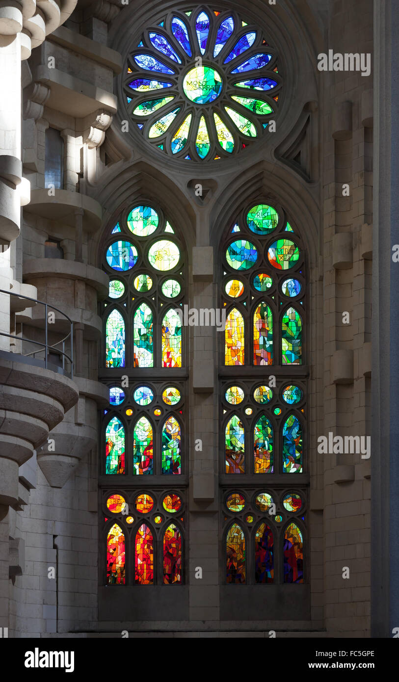 Church windows interior Stock Photo - Alamy