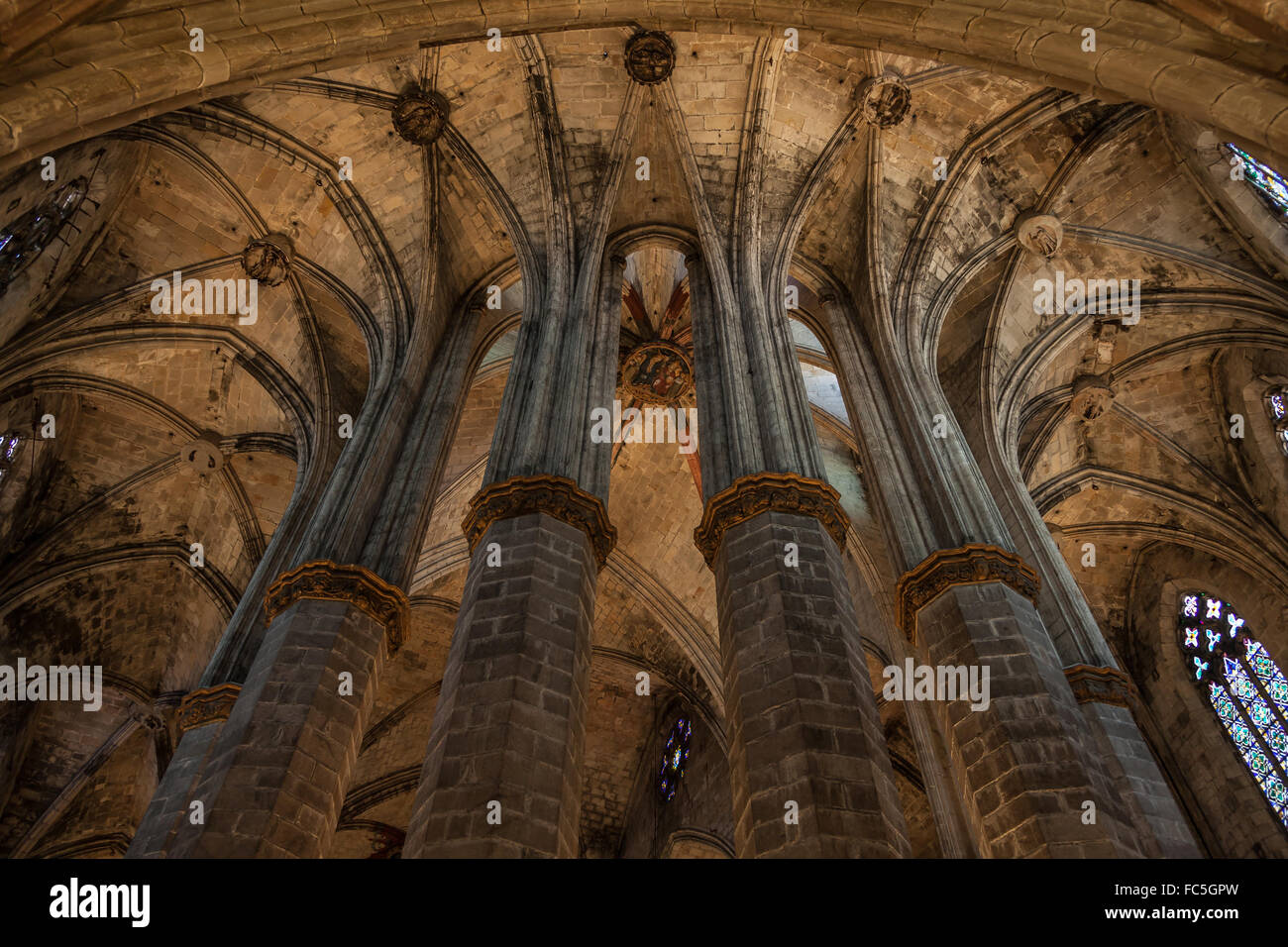 Gothic church interior Stock Photo - Alamy