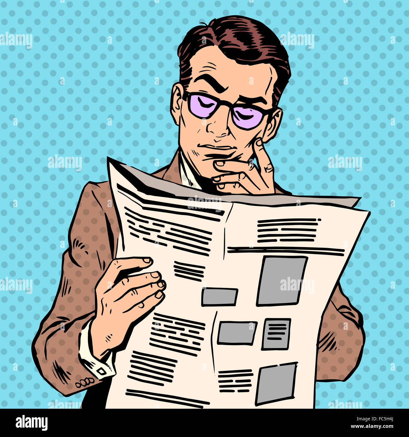 man reads a news paper Stock Photo - Alamy