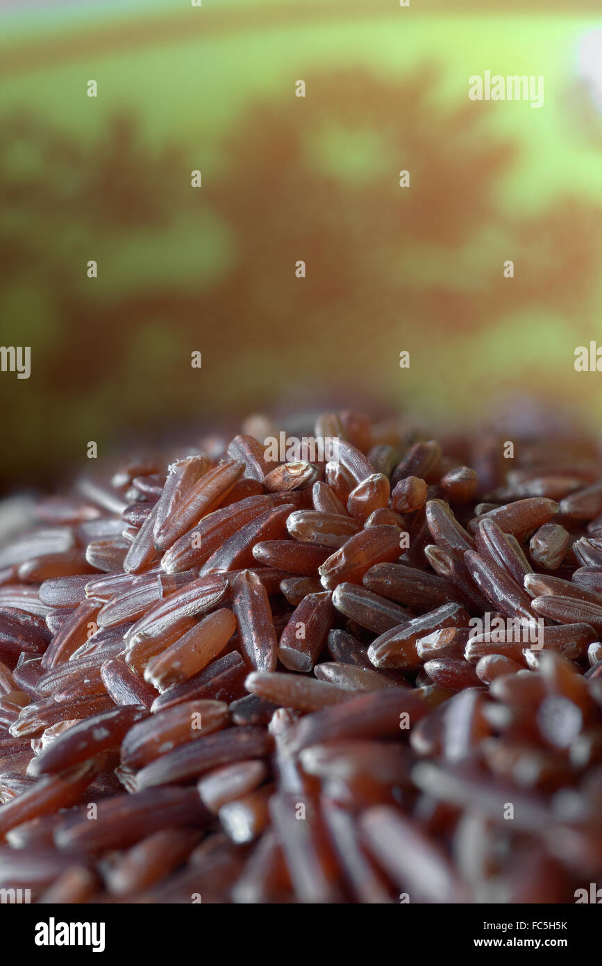 Red Rice , Chinese Bowl Stock Photo - Alamy