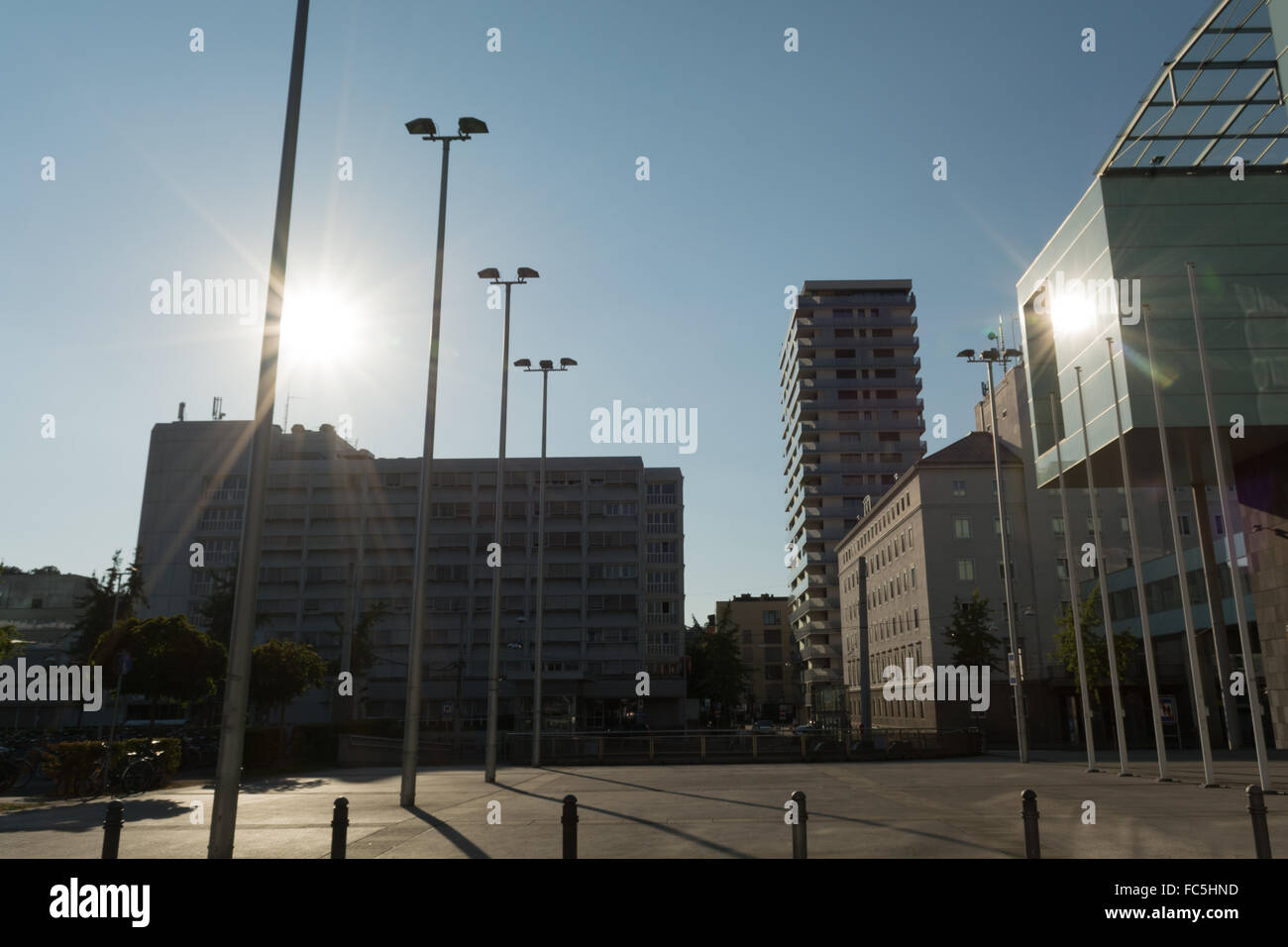 Sun reflected in the window Stock Photo - Alamy