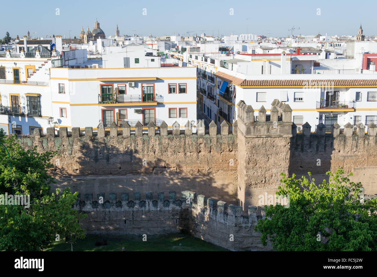 Seville roman walls Stock Photo - Alamy