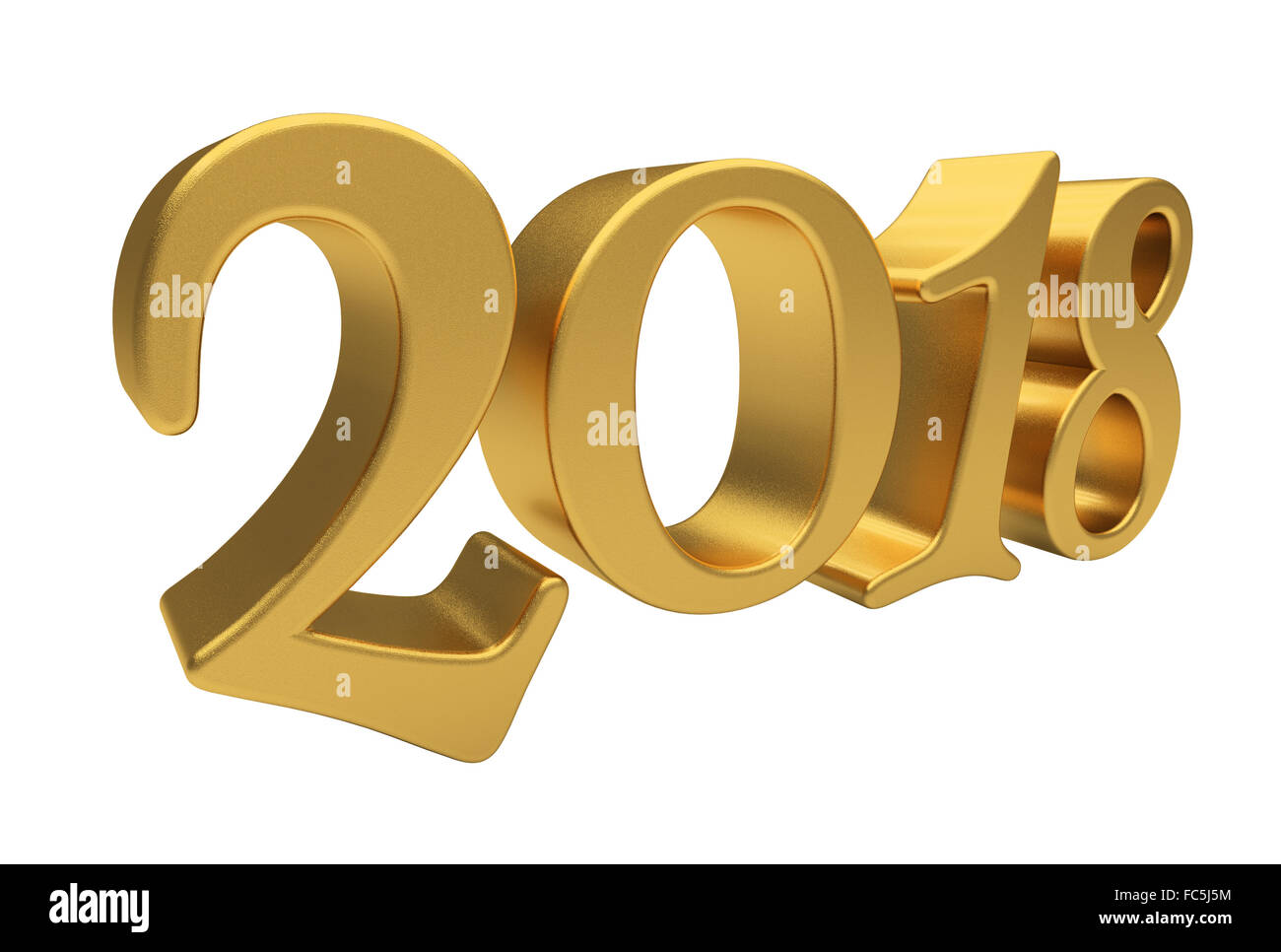 Gold 2018 lettering isolated Stock Photo - Alamy