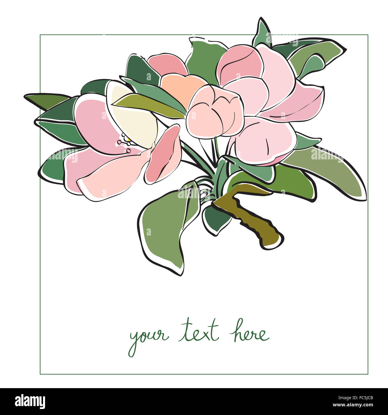 apple flower minimal card Stock Photo - Alamy