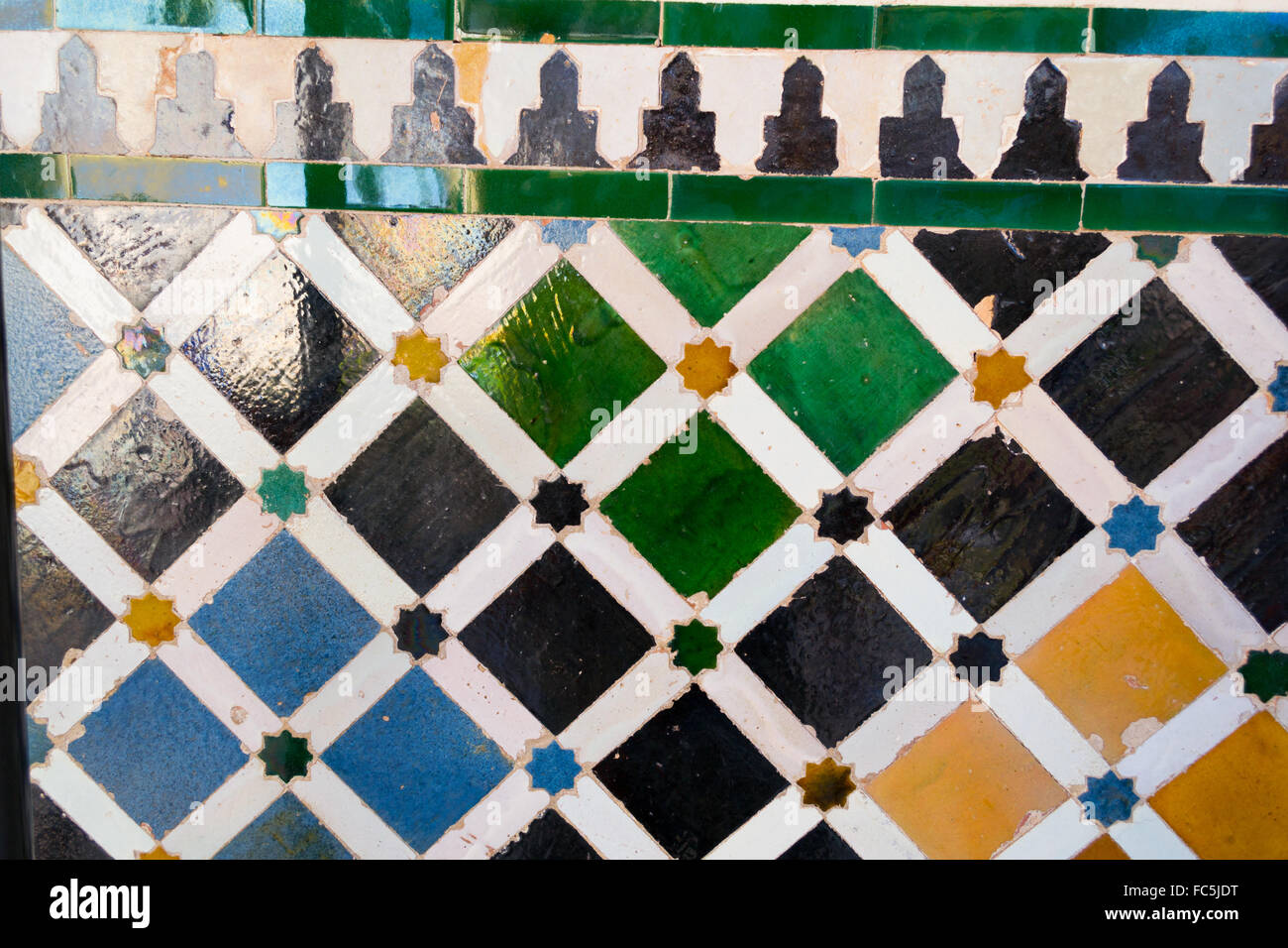 Tile mosaic in Alhambra Stock Photo - Alamy